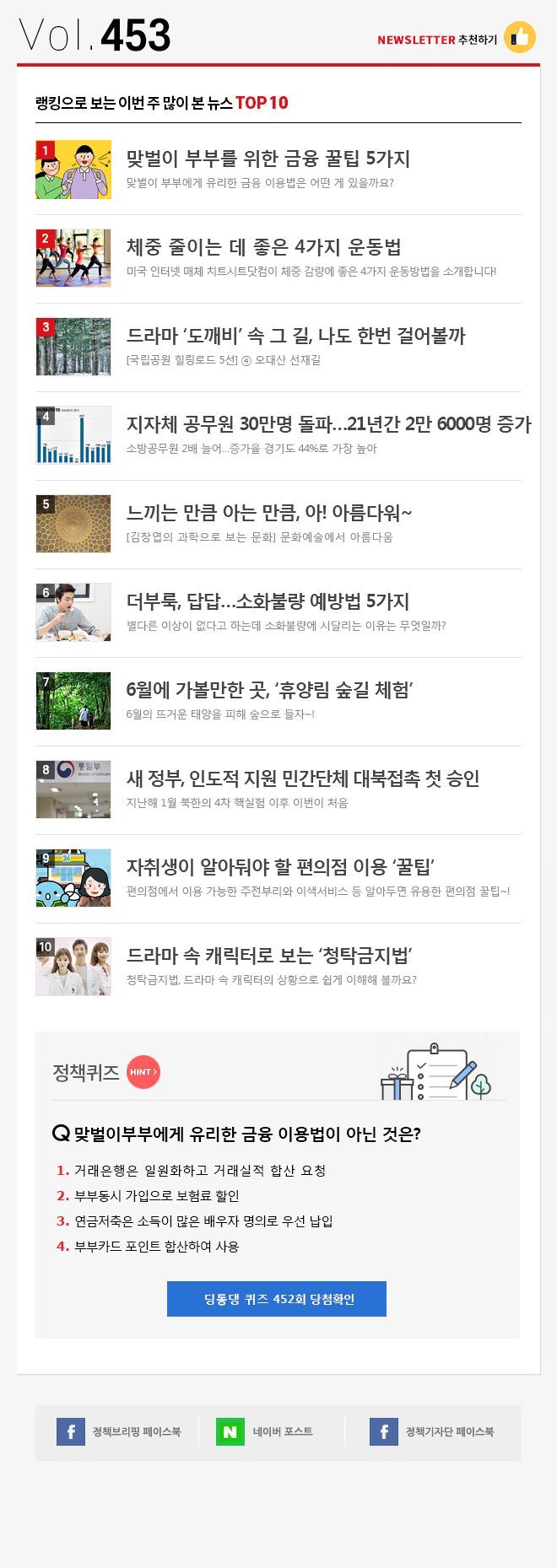 [Vol.453] 맞벌이 부부를 위한 금융 꿀팁 5가지 | 뉴스레터 목록보기 | 뉴스레터 | 정책플러스 | 대한민국 정책브리핑